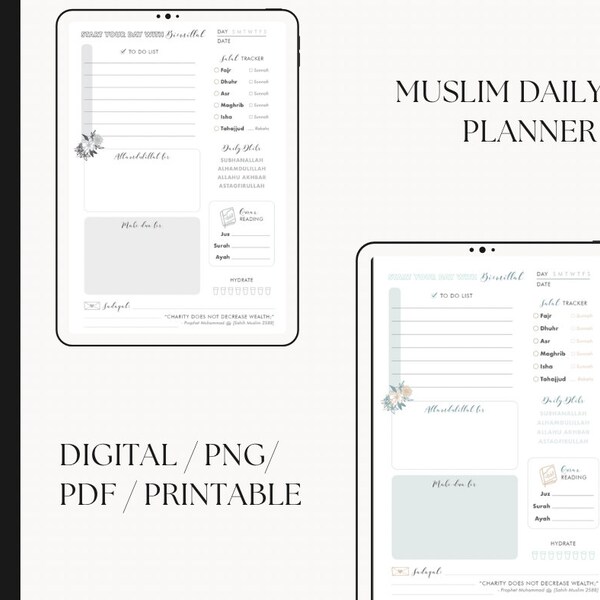Islamic Muslim Daily Digital Planner - Etsy Islamic Muslim Daily Digital Planner - Etsy