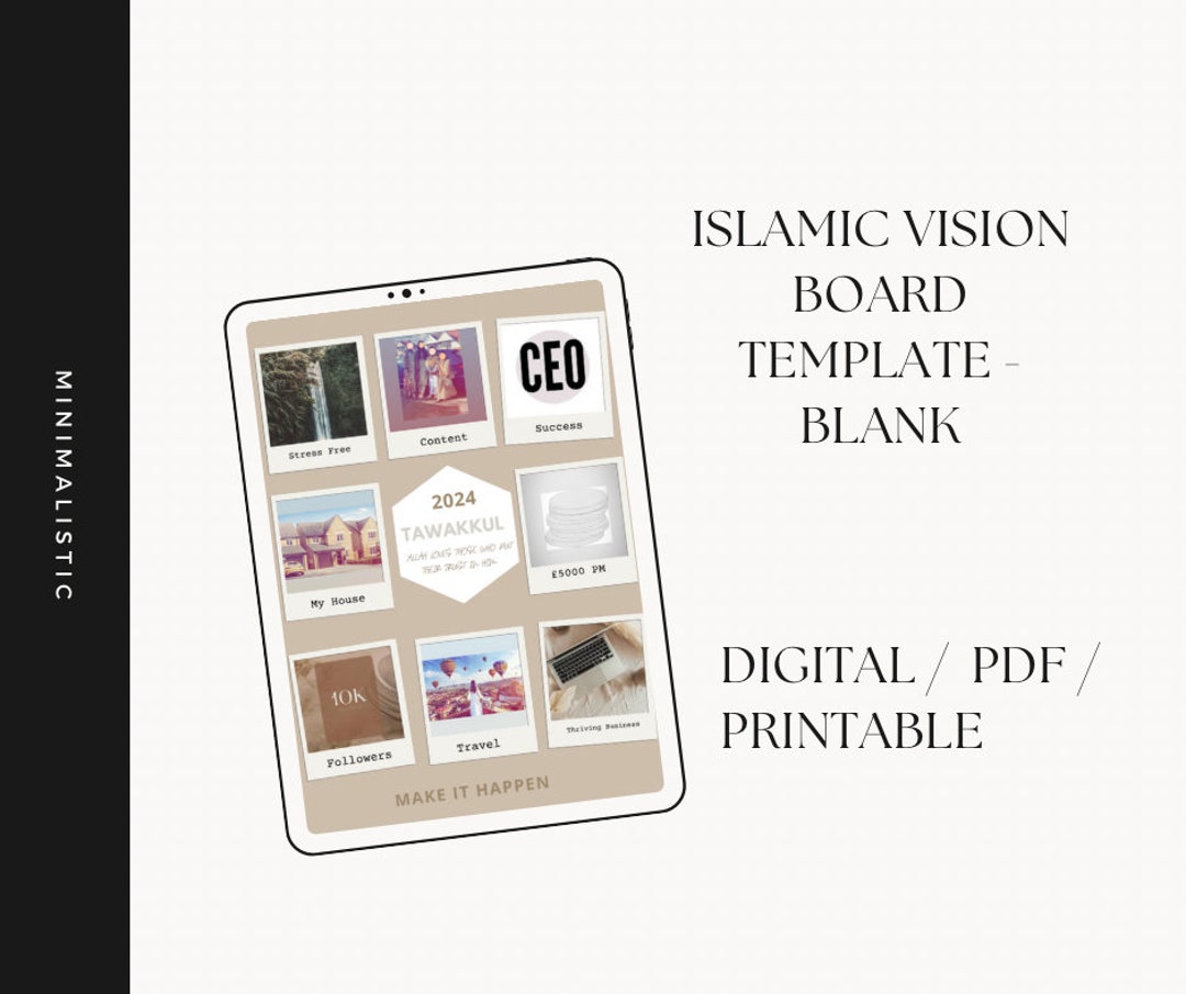 Islamic Vision Board Template Blank - Etsy