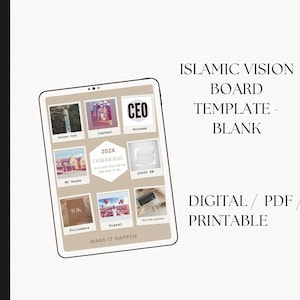 Islamic Vision Board Template Blank - Etsy