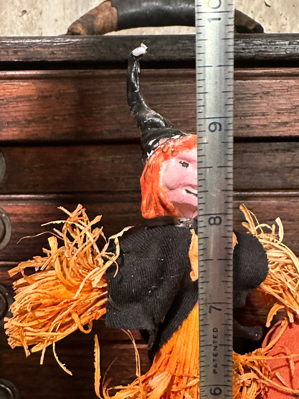 Vintage Halloween Decor Tabletop Witch JOL Pumpkin Hay Bale Unique Rare ...
