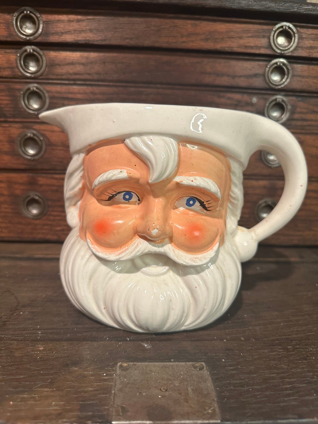 Vintage Santa Face Christmas Pitcher Japan Ceramic - Etsy