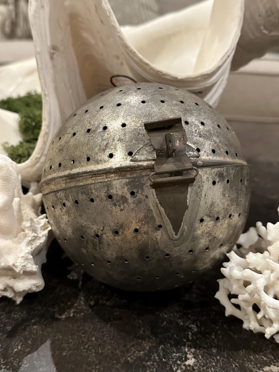 Antique French Vintage Metal Rice Boiler Cooking Ball Tea Leaves Herbs ...