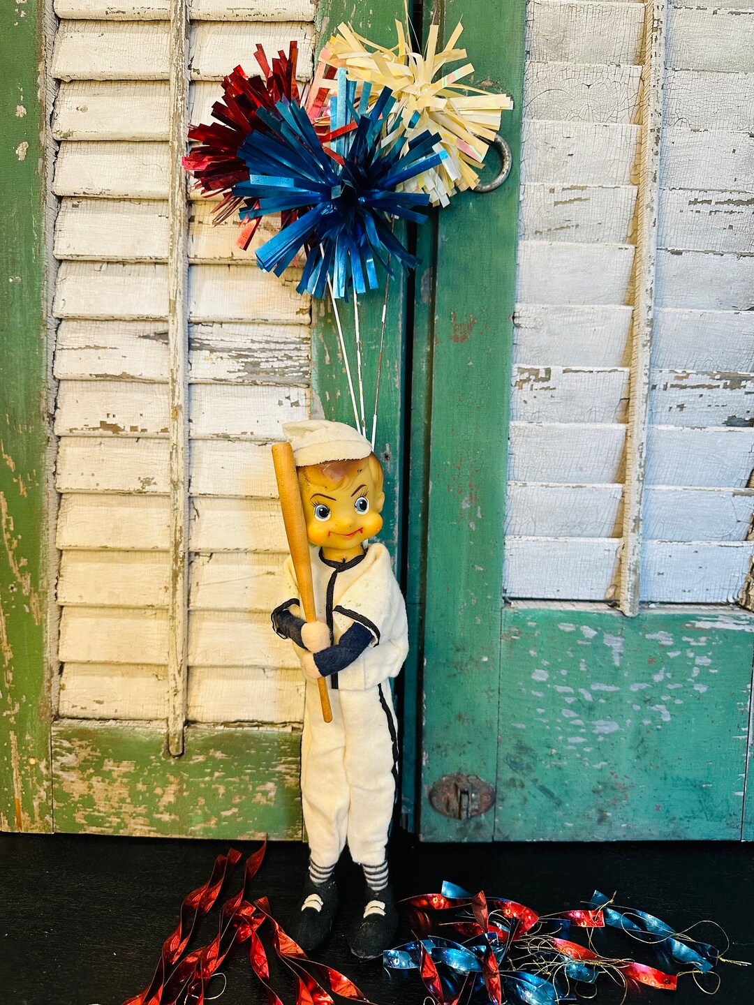 Vintage Baseball Player Doll TKR Japan Fourth 4th of July Fancy Doll ...