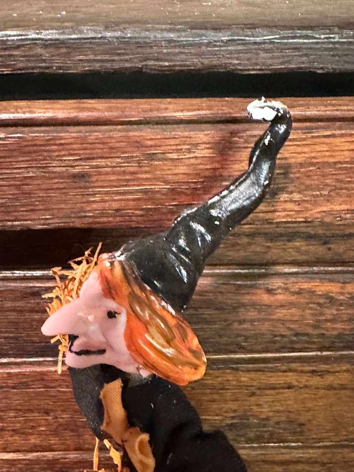 Vintage Halloween Decor Tabletop Witch JOL Pumpkin Hay Bale Unique Rare ...