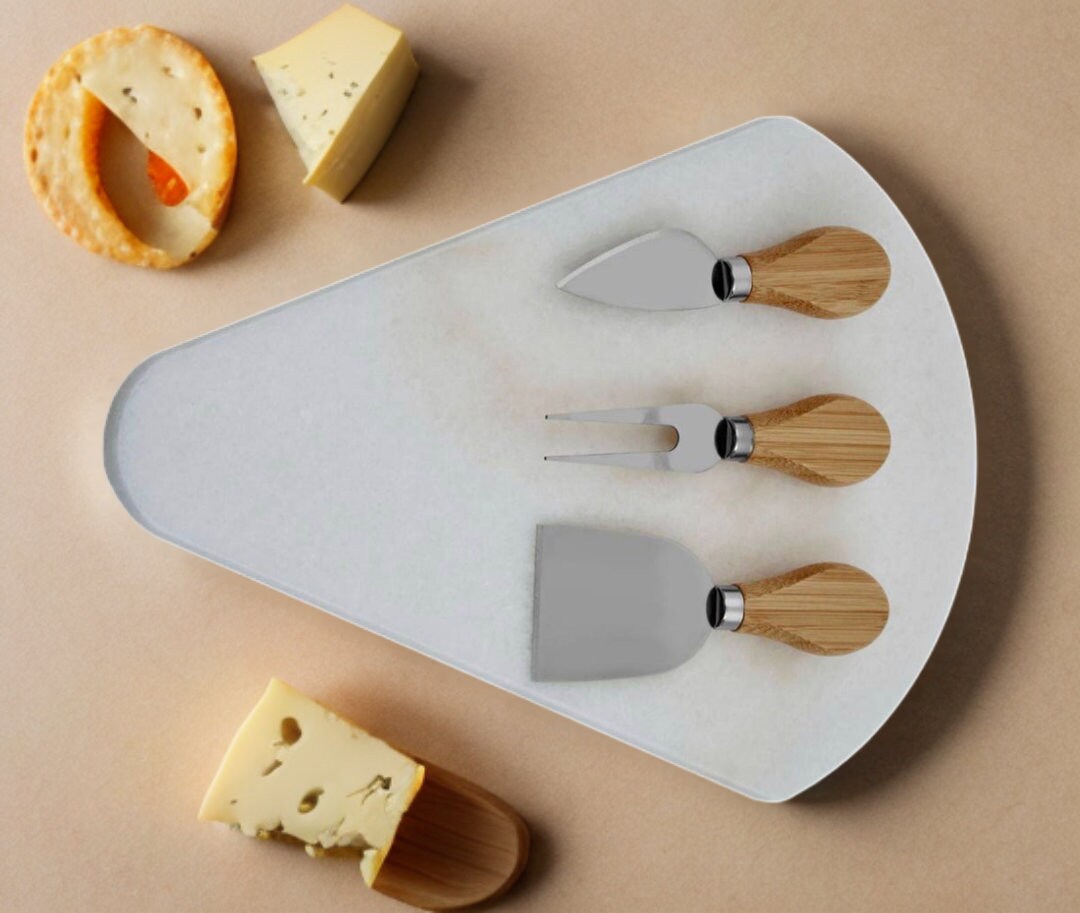 4 Piece Marble Cheese Board Set - Etsy