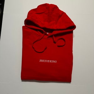 Jesus is King Embroidered Hoodie, Embroidered Sweatshirt, Christian ...
