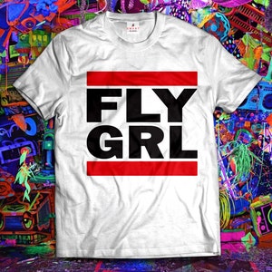 FLY GRL 80s Theme Party Hip-hop Personalized Shirt 80's Hip Hop Mc (S ...