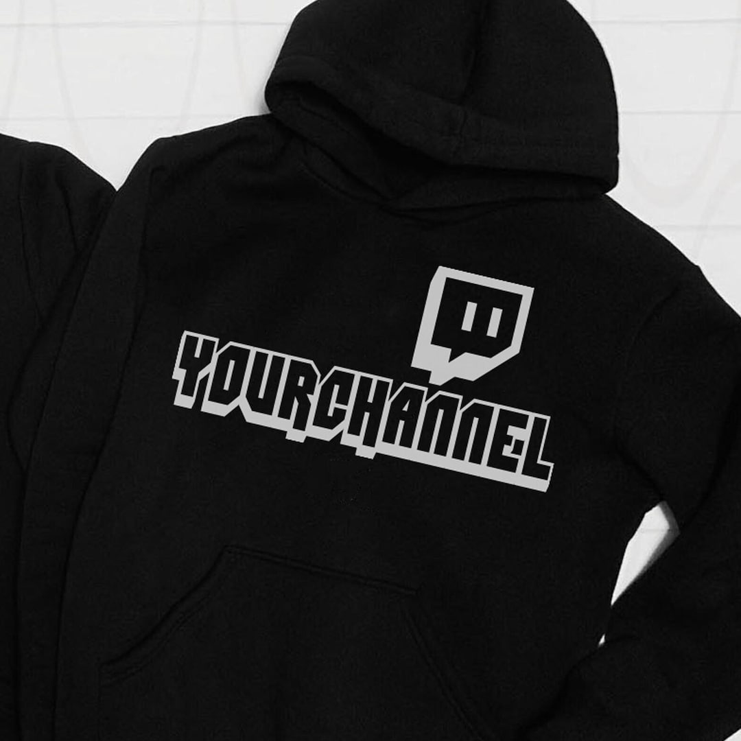 Streamer TV Custom Channel Streamer Hoodie Personalized Your Text Black ...