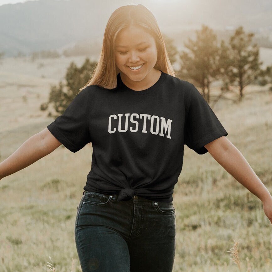 Custom Text University Font College Shirt Custom Design - Etsy