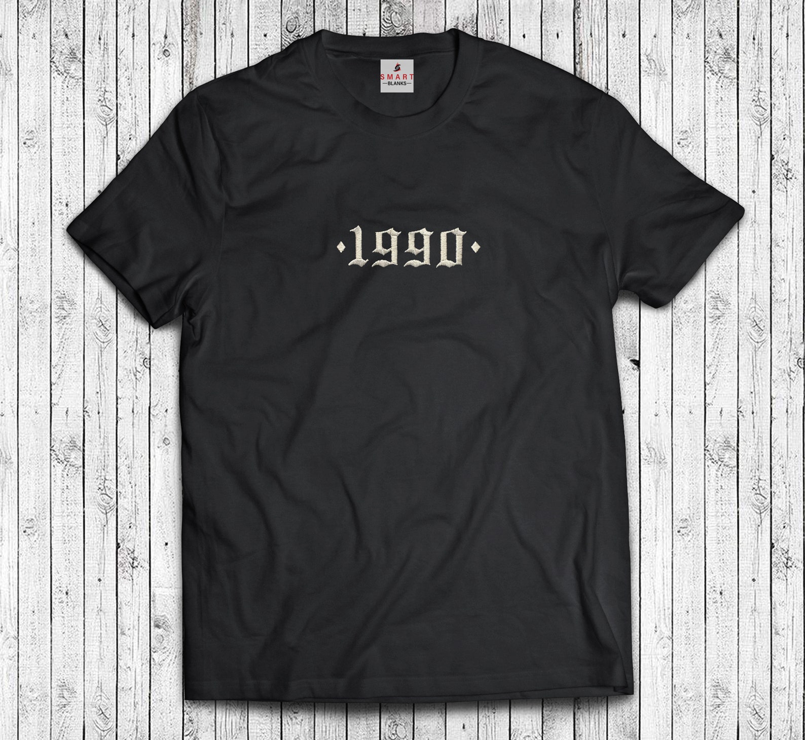 Custom Year Embroidery T-shirt - Birthday Year 1990 Number Shirt ...