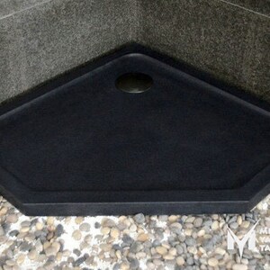 Basalt Black Triangle Edge Corner Shower Tray - Handcrafted, 100% ...