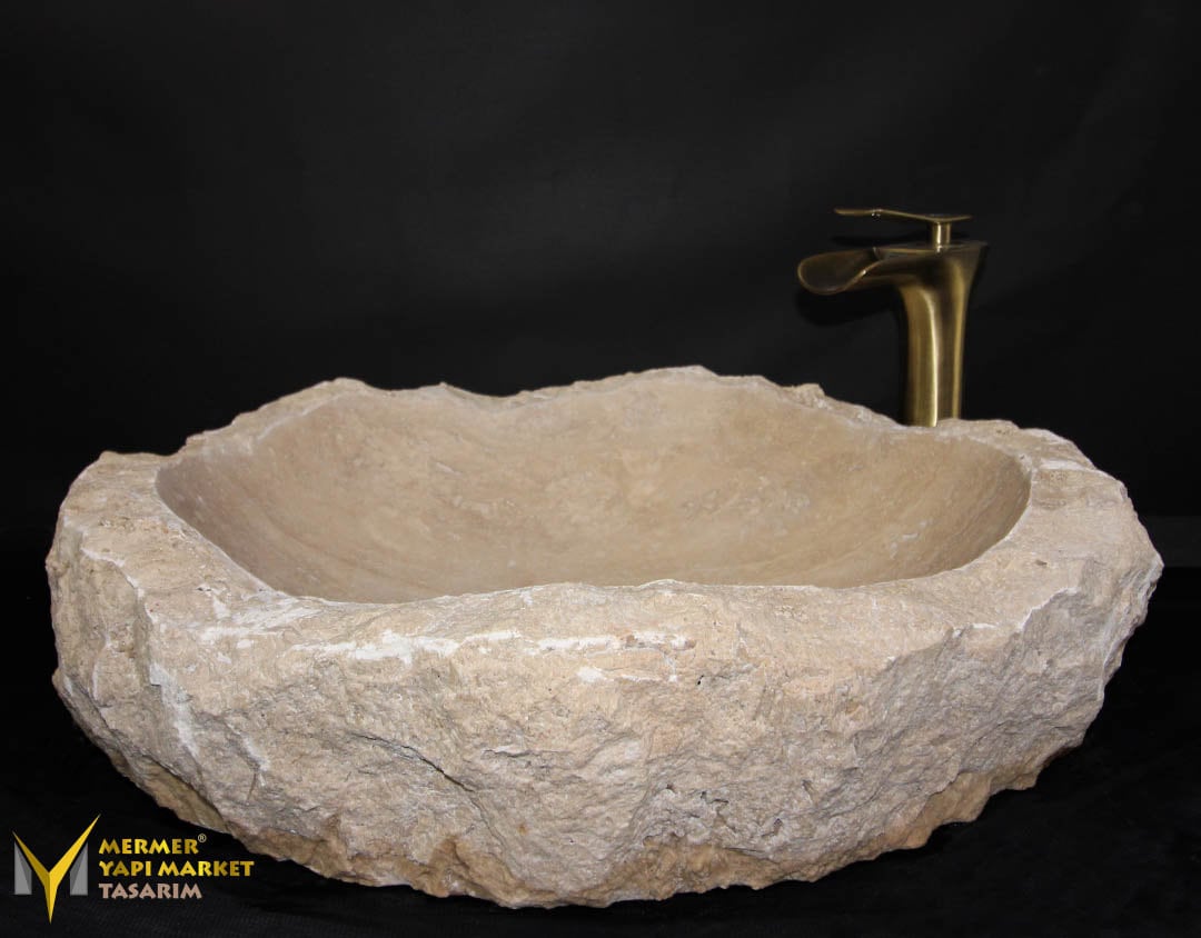 Travertine Natural Design Stone Sink Handcrafted, 100% Natural Stone ...