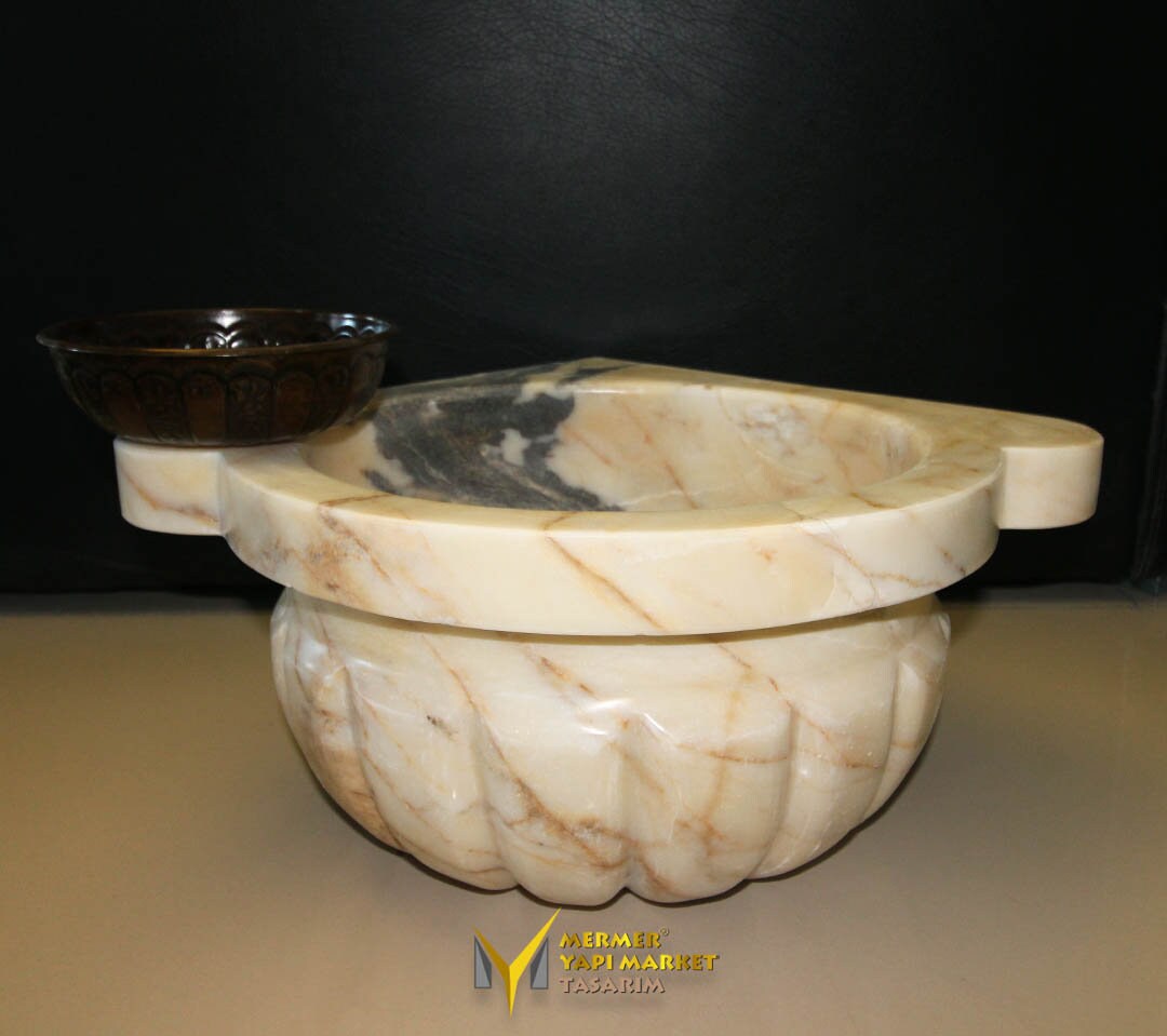 Violet Marble Melon Sliced Corner Hammam Sink Handcrafted - Etsy