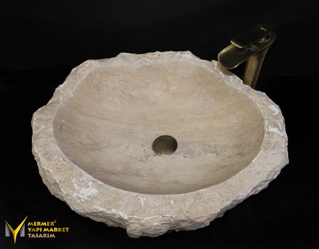 Travertine Natural Design Stone Sink Handcrafted, 100% Natural Stone ...