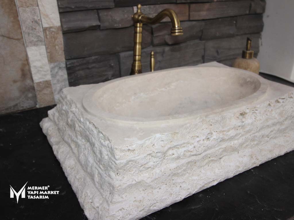 Travertine Ancient Roman Sink Handcrafted 100% Natural - Etsy