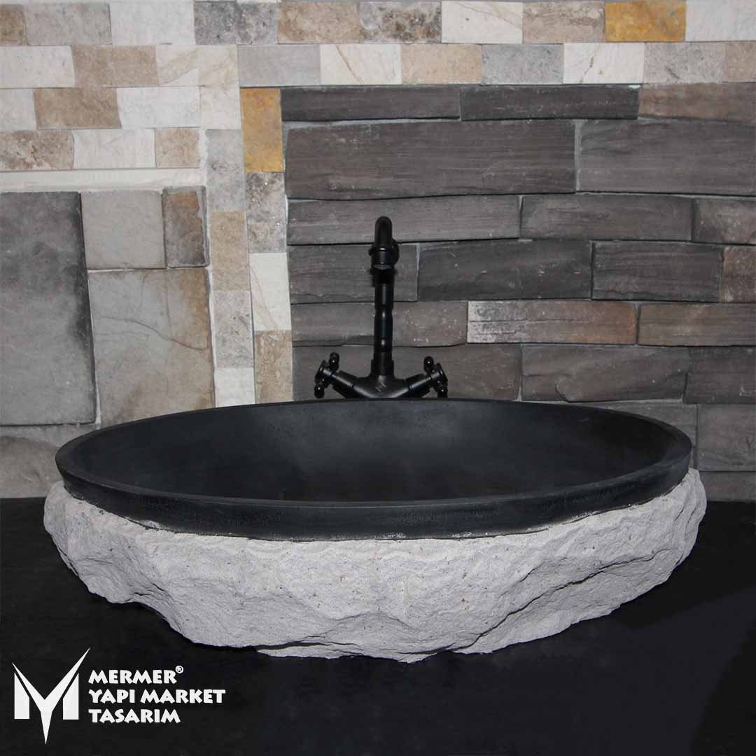 Basalt Special Design Split Face Sink Handcrafted, 100% Natural Stone ...
