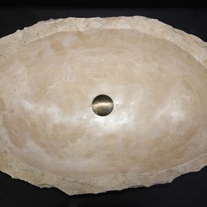Travertine Boat Design Stone Sink Handcrafted, 100% Natural Stone ...