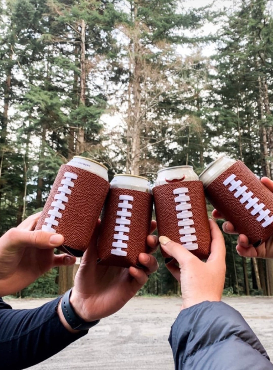 Football Leather Can Cooler 3-pack: NFL Fan Beer Koozie - Etsy