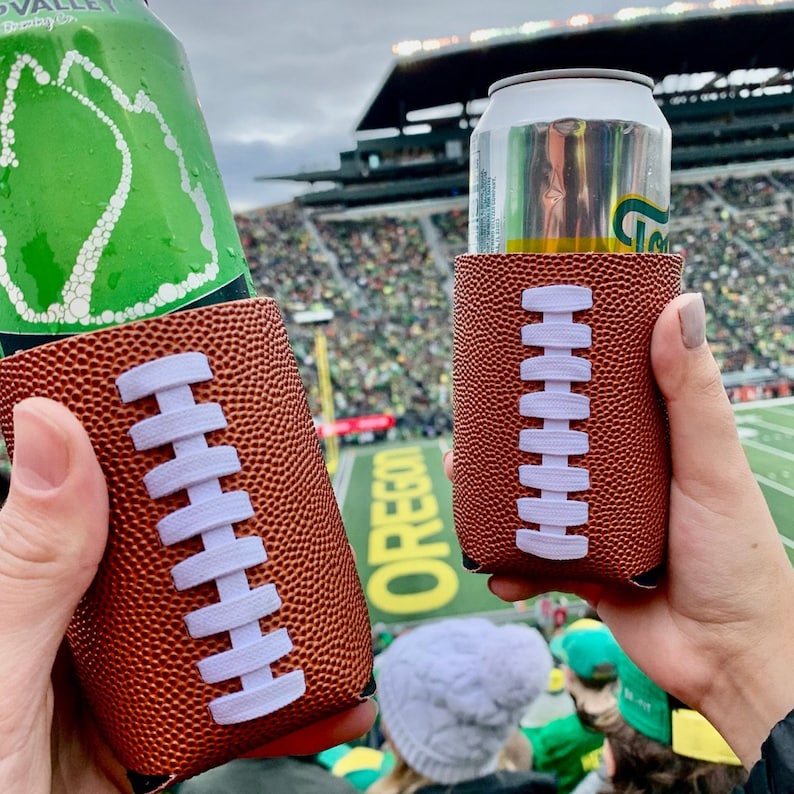 Football Leather Can Cooler 3-pack: NFL Fan Beer Koozie - Etsy
