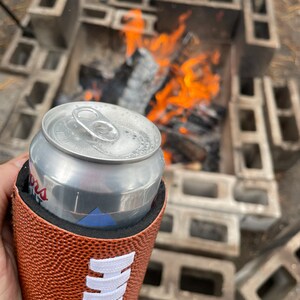 Football Leather Can Cooler 3-pack: NFL Fan Beer Koozie - Etsy