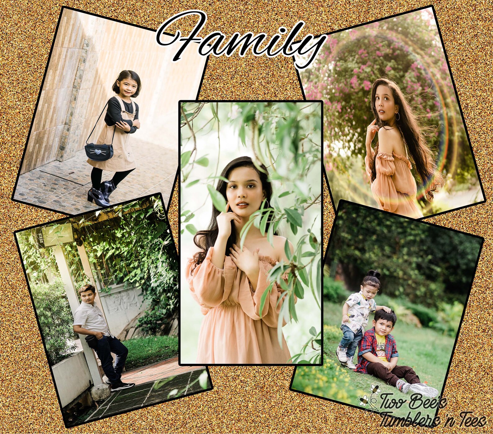 20oz Gold Glitter Tumbler Family Photo Digital Download PNG - Etsy