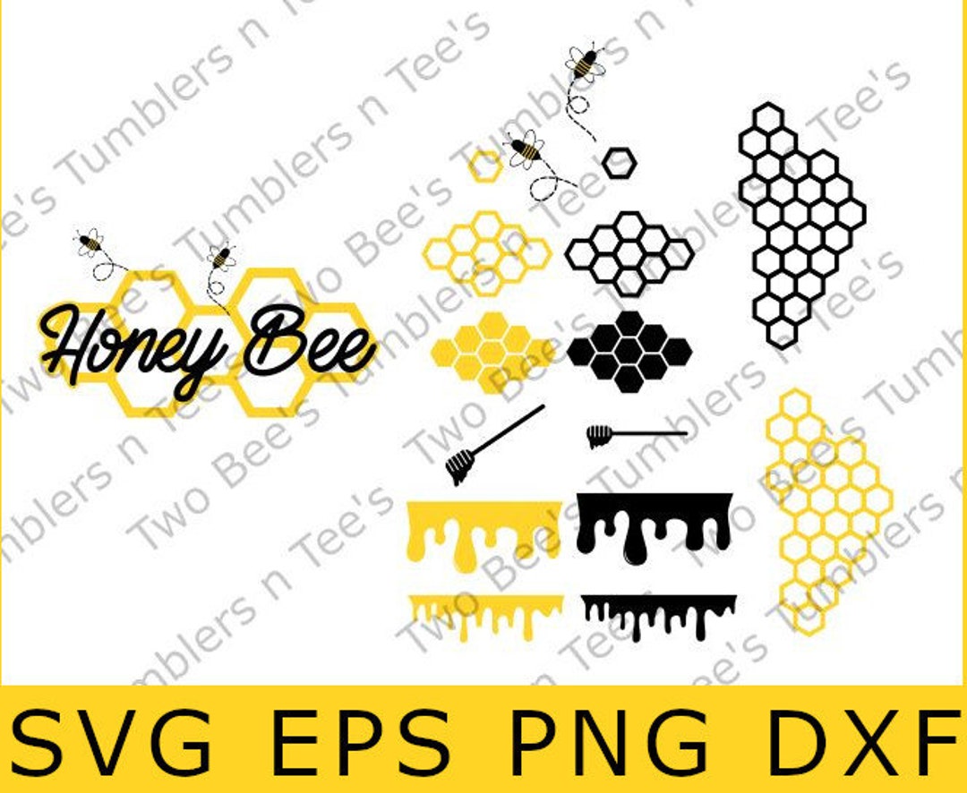 Honey Bee Bundle Digital Download - Svg Png Dxf Eps Silhouette Cricut ...
