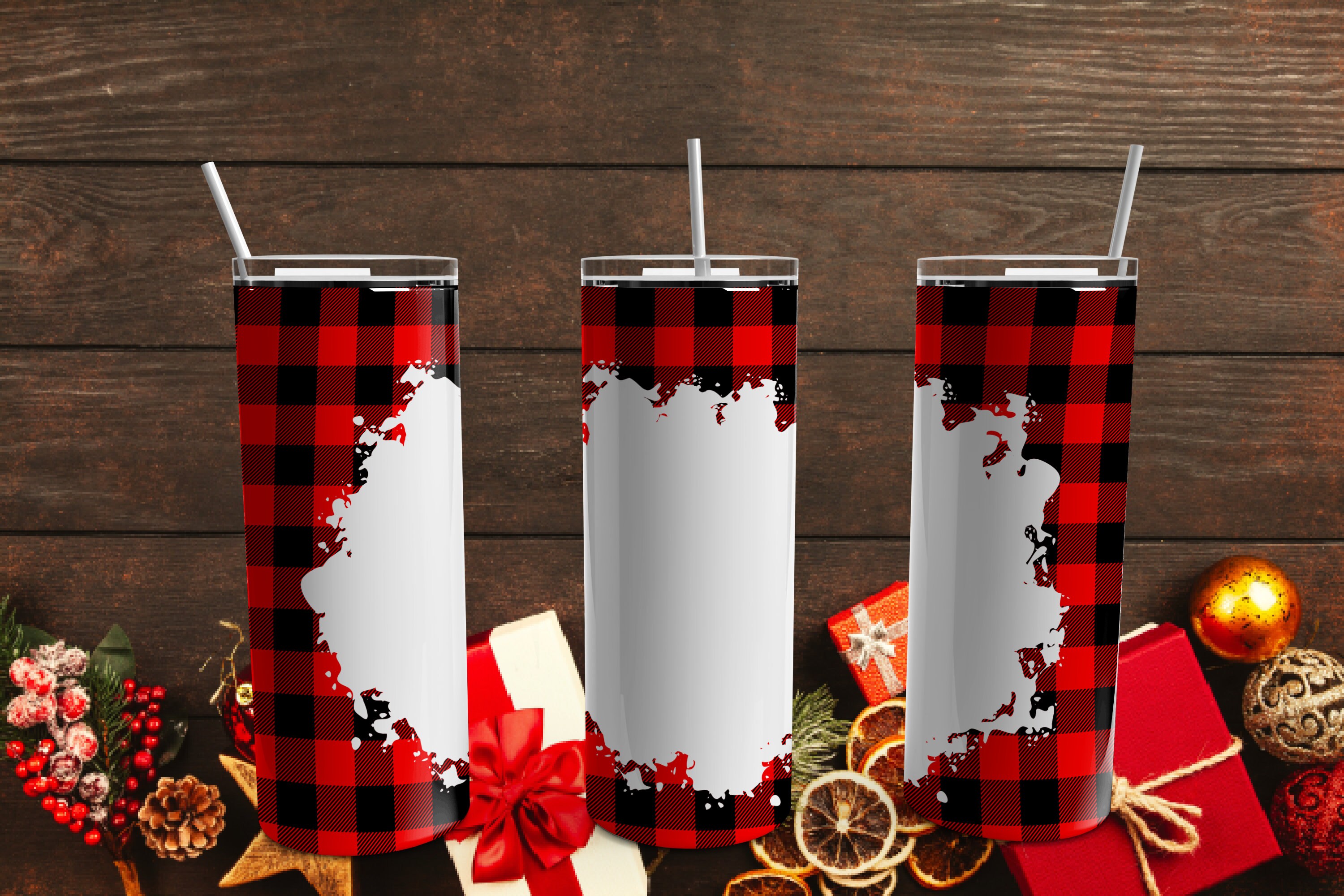 20oz Custom Template Black and Red Buffalo Medium Plaid - Etsy