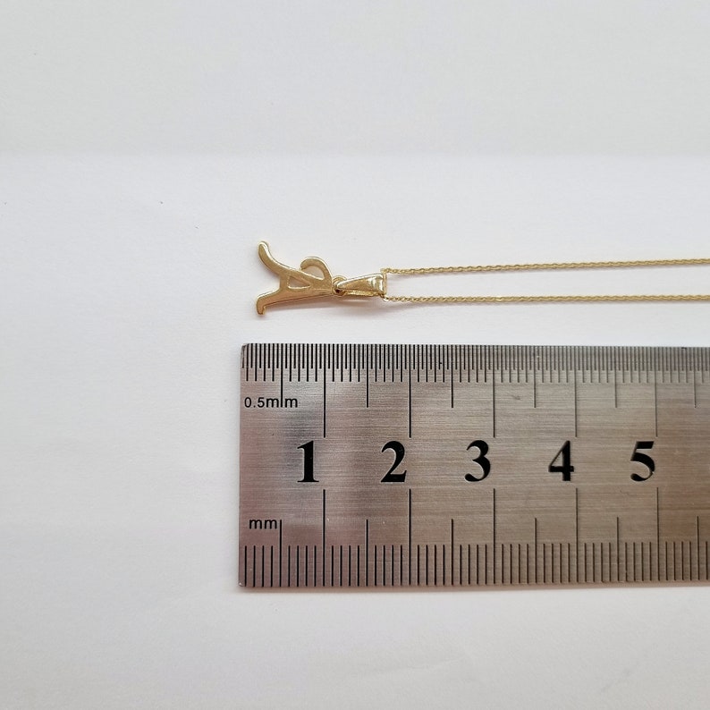 14k Solid Gold Initial Pendant-personalized Letter Necklace-cursive ...