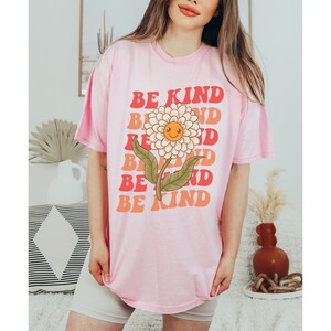 Be Kind Retro Flower Tshirt Wavy Groovy Tee Boho Kindness Shirt ...