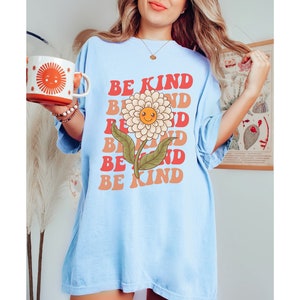 Be Kind Retro Flower Tshirt Wavy Groovy Tee Boho Kindness Shirt ...