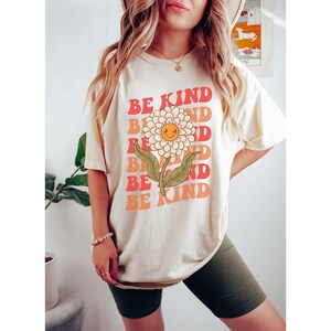 Be Kind Retro Flower Tshirt Wavy Groovy Tee Boho Kindness Shirt ...