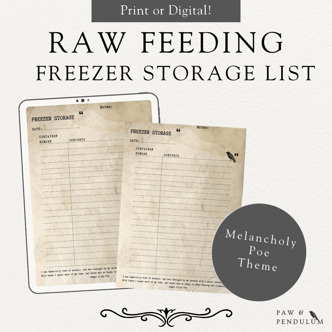 Raw Feeding/b.a.r.f. Dog/cat & Other Assorted Animals, Freezer Storage ...