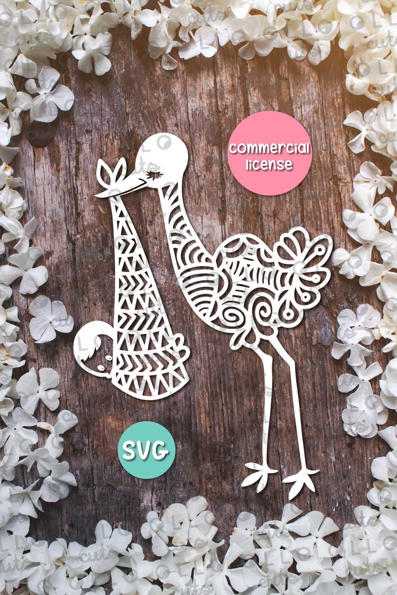 8 Stork SVG Bundle - Designs for Cricut & Paper Cutting. Baby Shower ...
