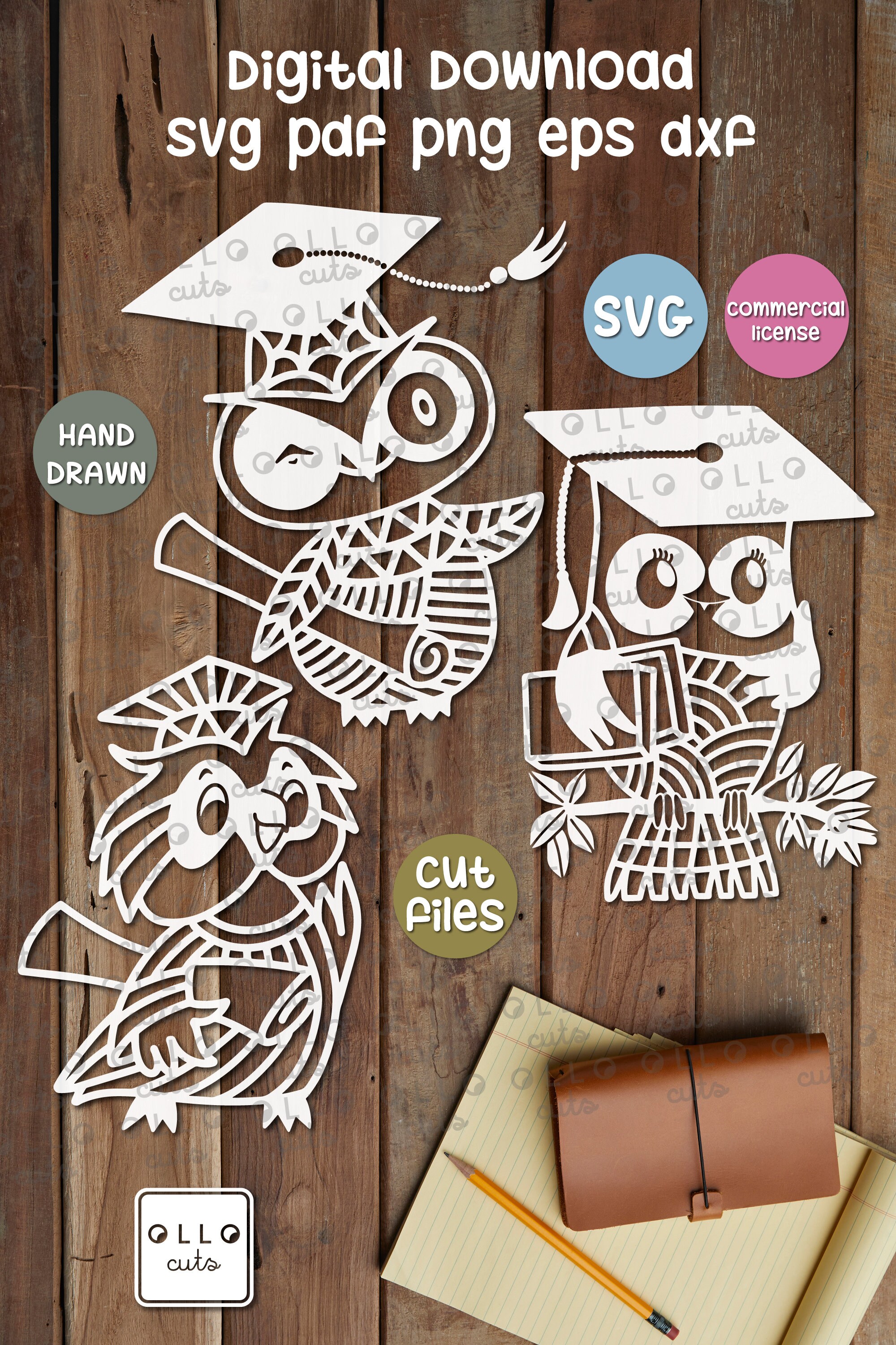 Owl Svg Bundle. Graduate Svg. Cricut Designs. Laser Engraving Owl ...