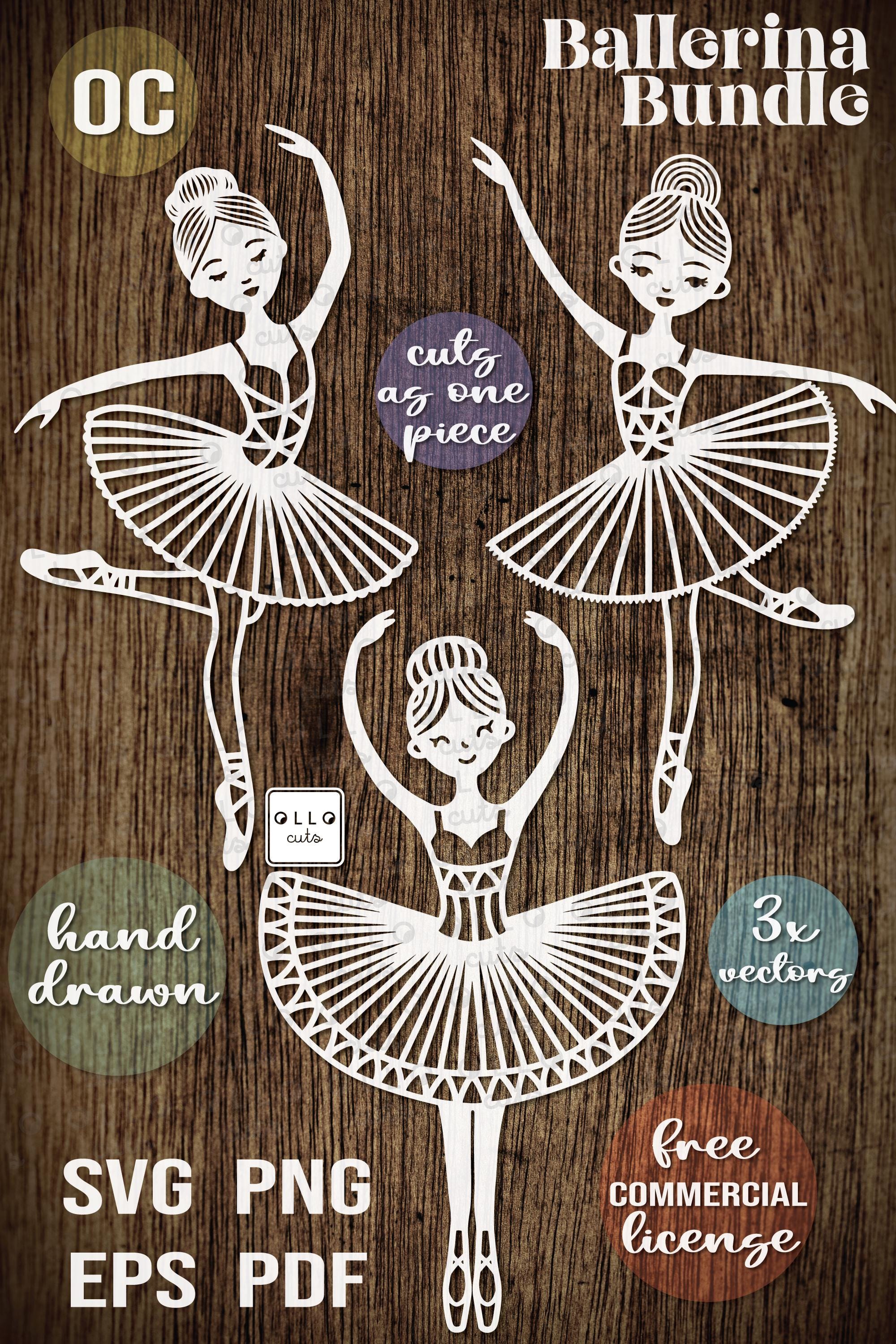 Ballerina SVG Bundle – Hand-drawn Dancer Cut Files (3 Designs) - Etsy