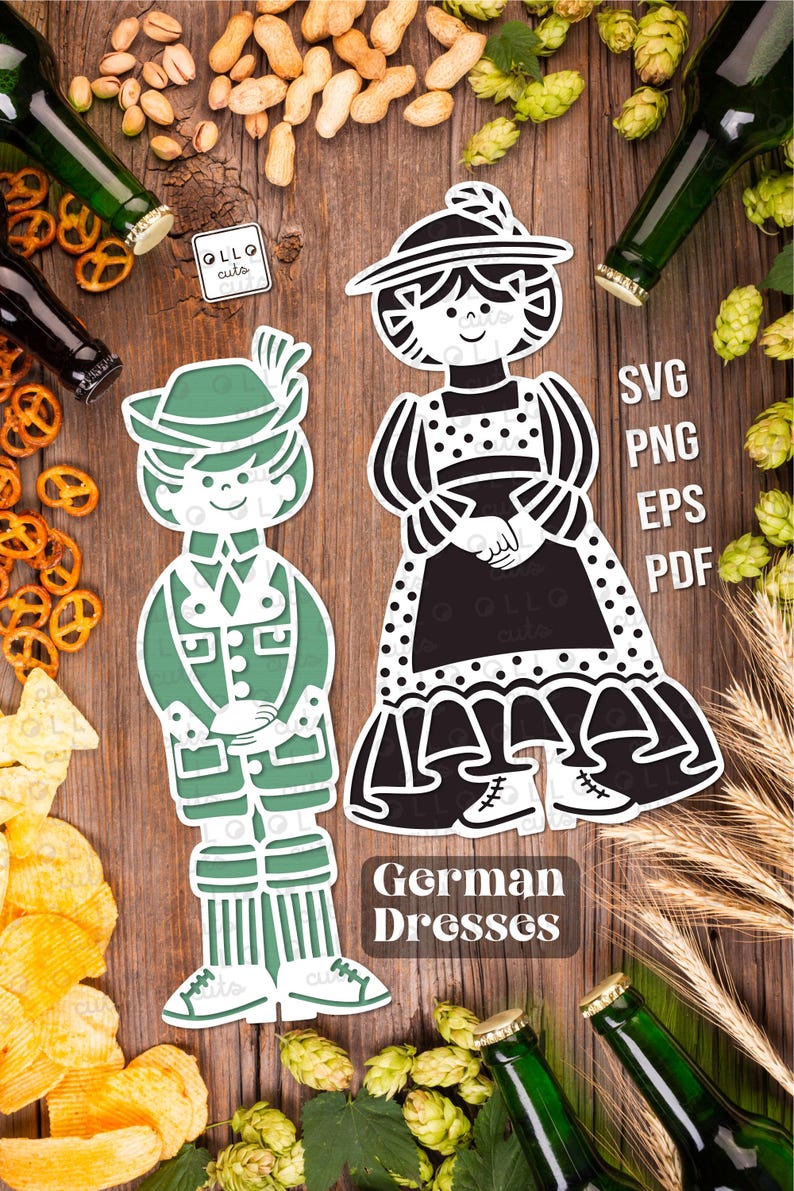 German Boy and Girl SVG • Traditional German Clothing Cut Files ...