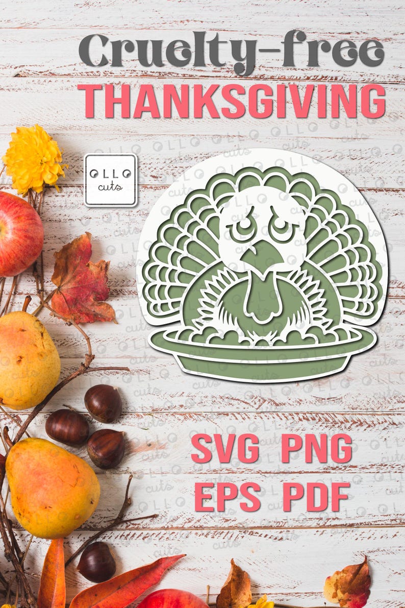 Crying Turkey SVG – Sad Thanksgiving Turkey Papercut Template for ...