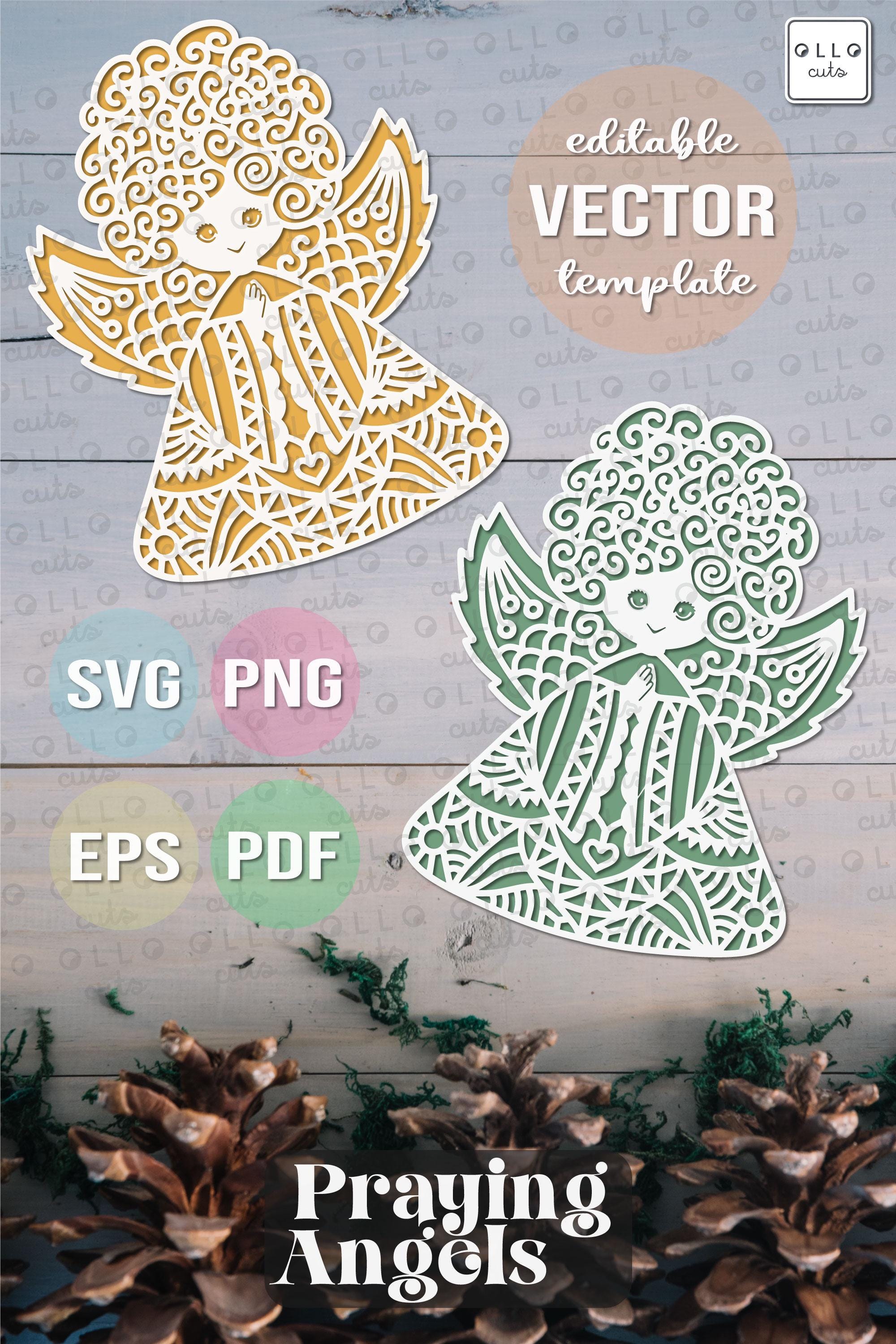 Christmas Angel SVG for Cricut – [O.C.] Praying Girl Vector, Paper ...