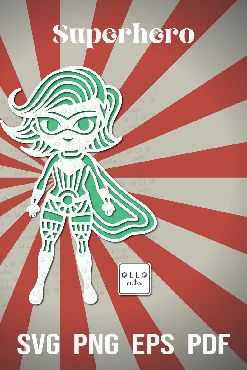 Superhero SVG Templates: Boy & Girl Hand-drawn Vectors (digital ...