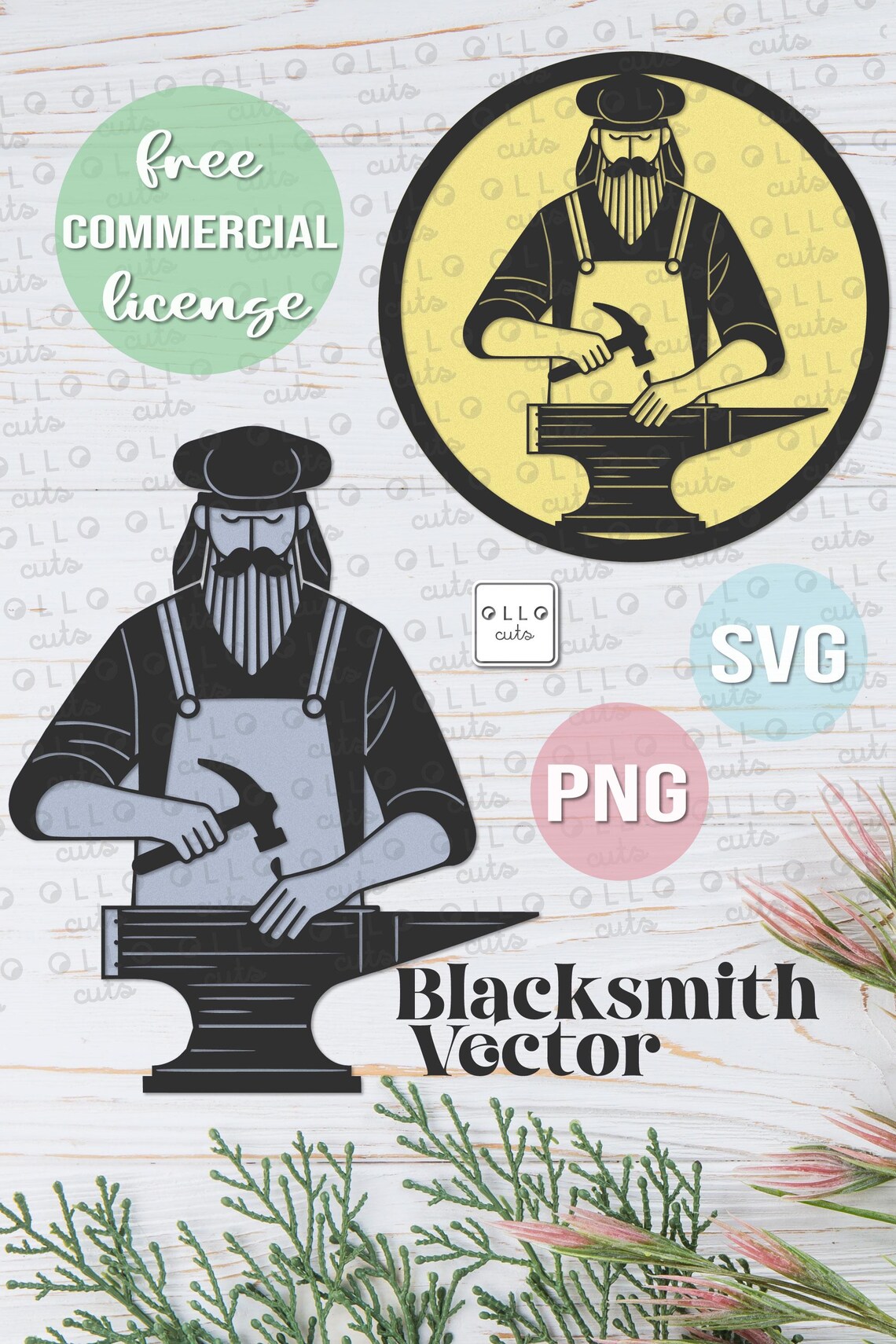 Blacksmith SVG File for Cricut / Silhoette Cameo. Paper Cutting Design ...