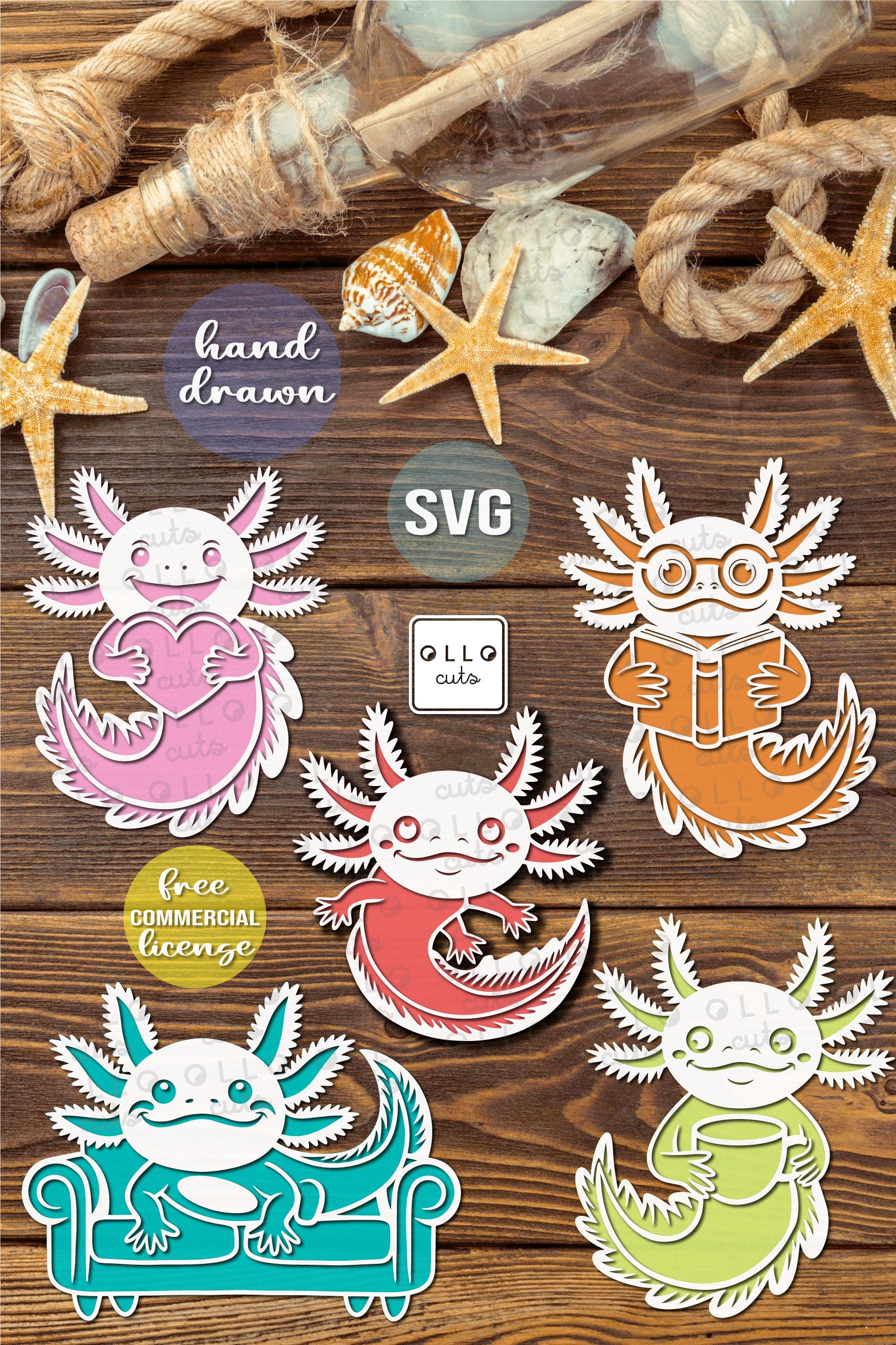 Axolotl SVG Bundle – 5 Cute Designs for Cricut & Paper Cutting ...