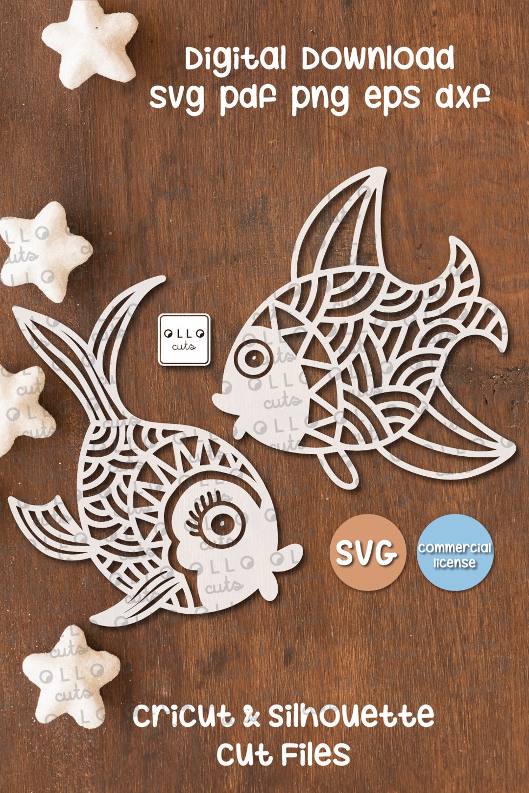 Cute Fish Svg, Paper Cut File, Fish Art Svg, Boy and Girl Fish ...