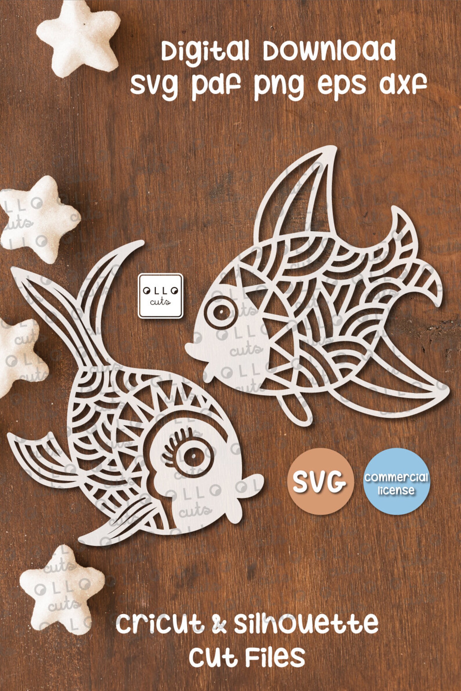 Cute Fish Svg, Paper Cut File, Fish Art Svg, Boy and Girl Fish ...
