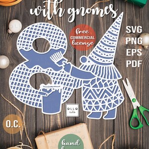 Gnome Numbers 1-10 SVG Bundle: Kids Birthday Paper Cutting Design ...