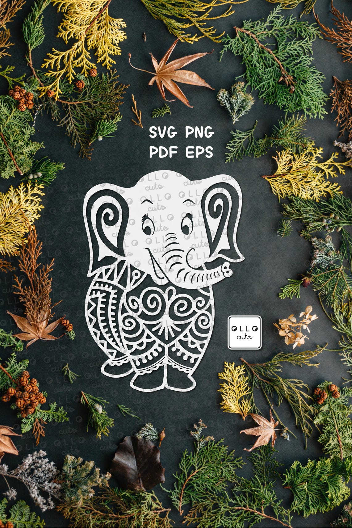 5 Playful Elephants SVG Bundle, Elephant Vector for Paper Cutting ...