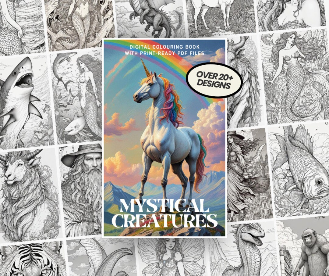 Mystical Creatures Printable Coloring Book for Children, Adults ...