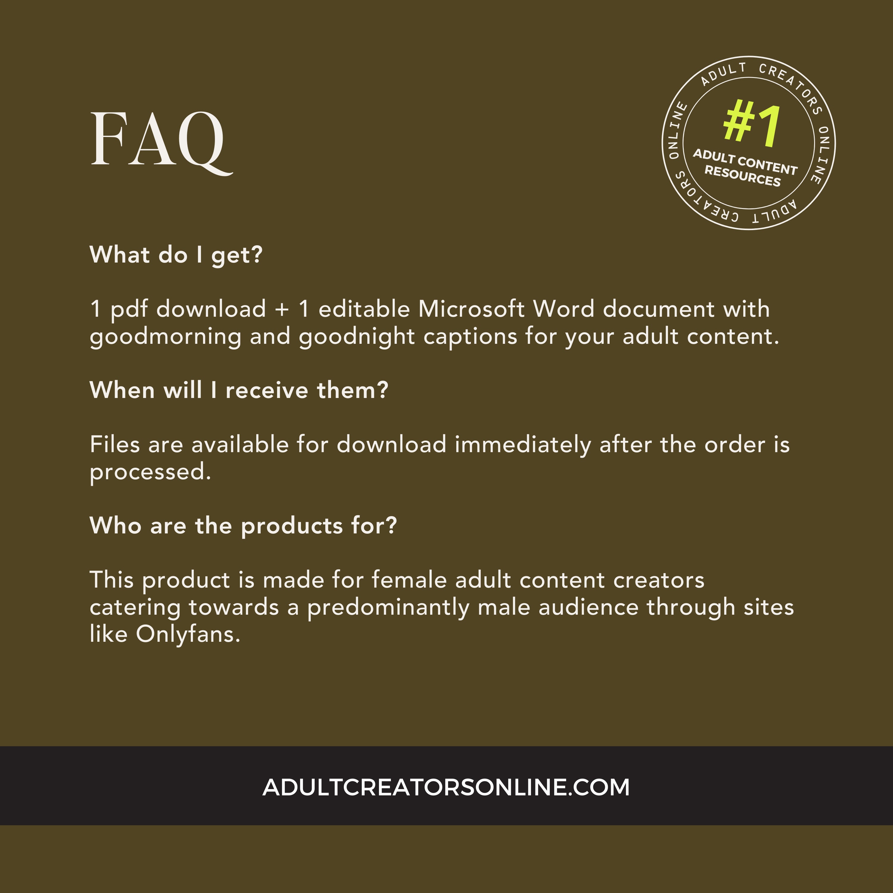 Captions Goodmorning & Goodnight for Sex Workers, - Adult Creators