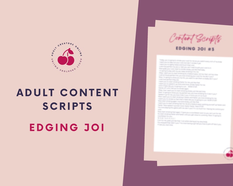 Joi Scripts Edging For Onlyfans Joi Edging Script For Adult Etsy