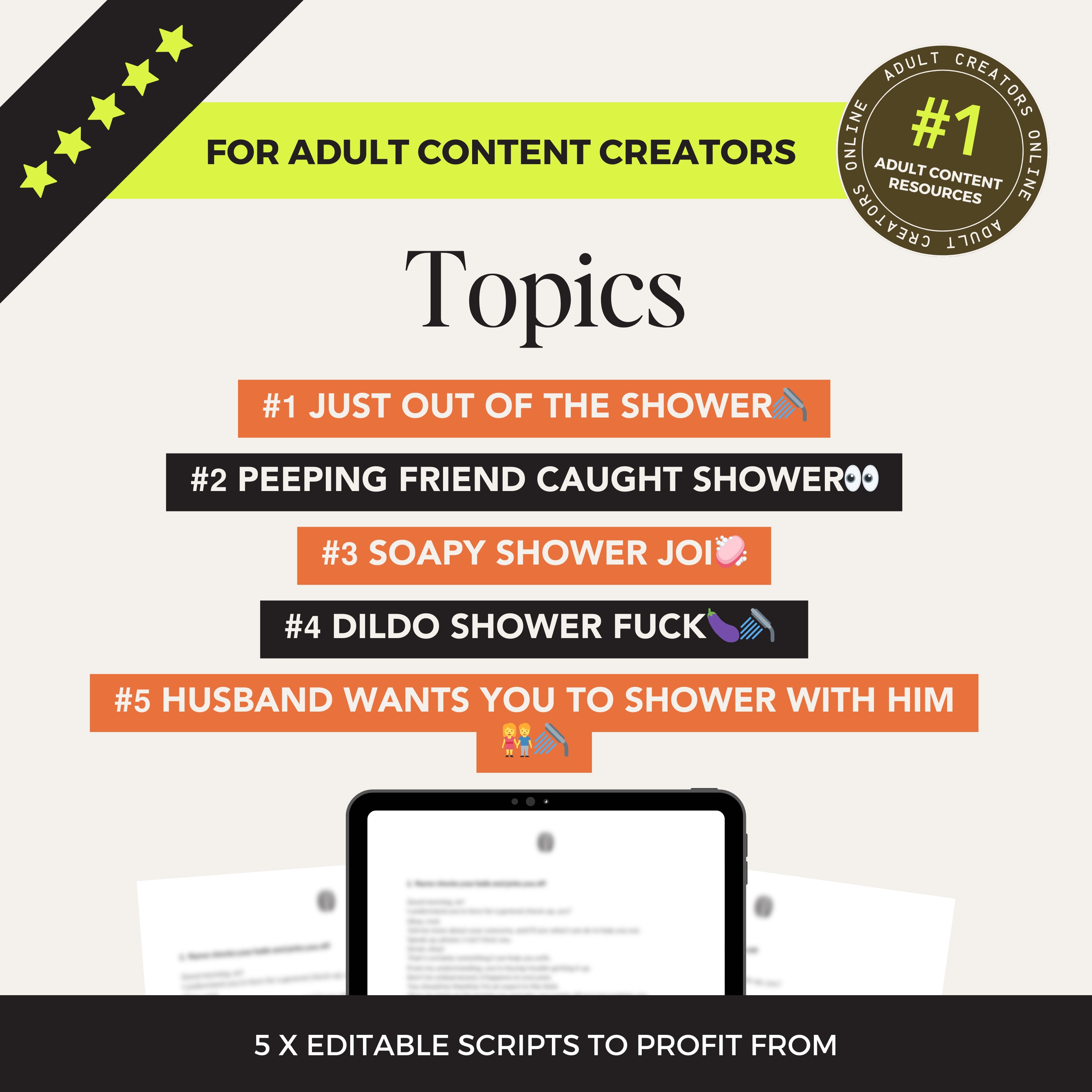 Onlyfans JOI Scripts for Onlyfans Shower Fantasies, Video Scripts for Adult Content Creators ...