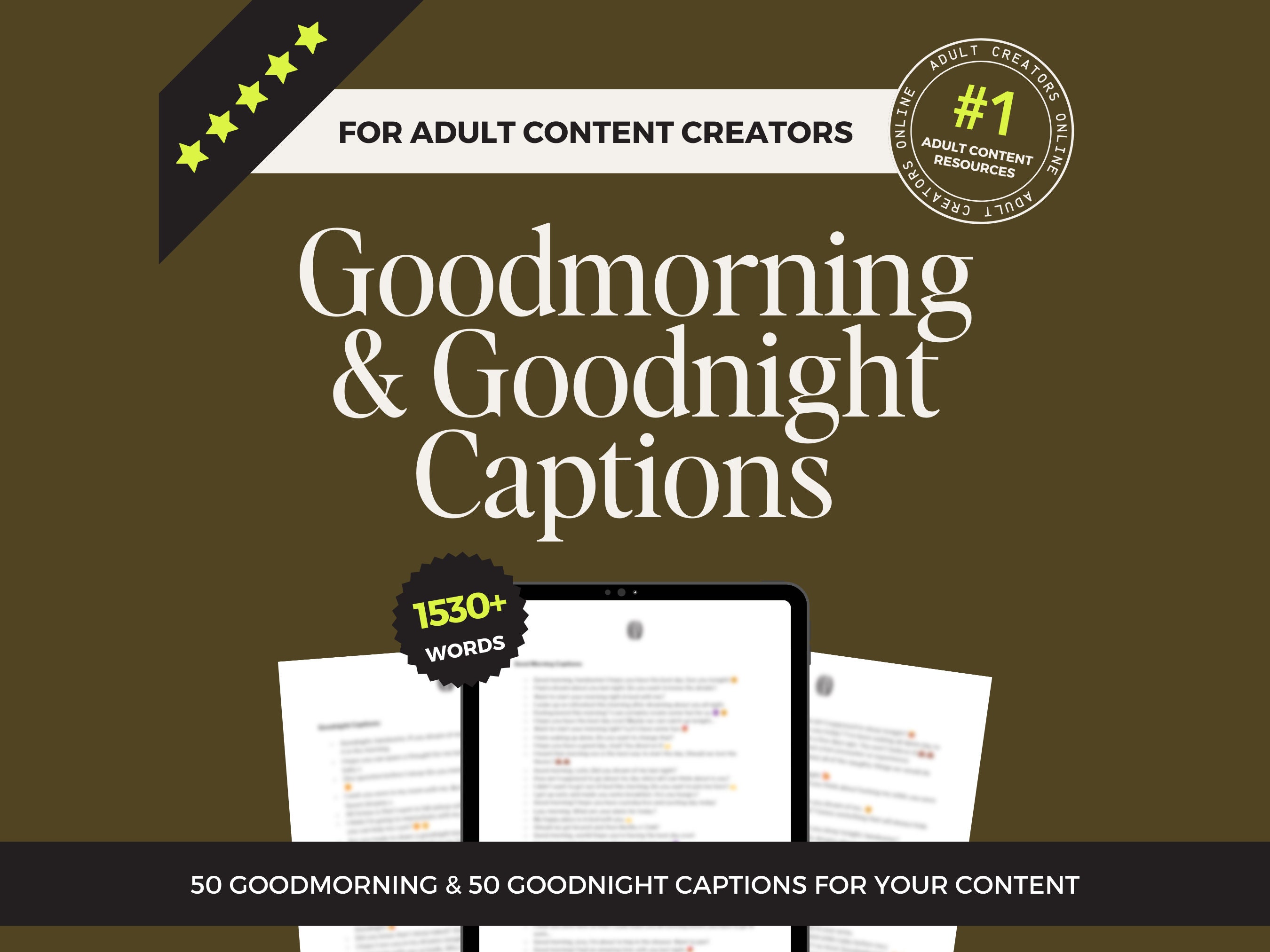 Captions Goodmorning & Goodnight for Sex Workers, - Adult Creators